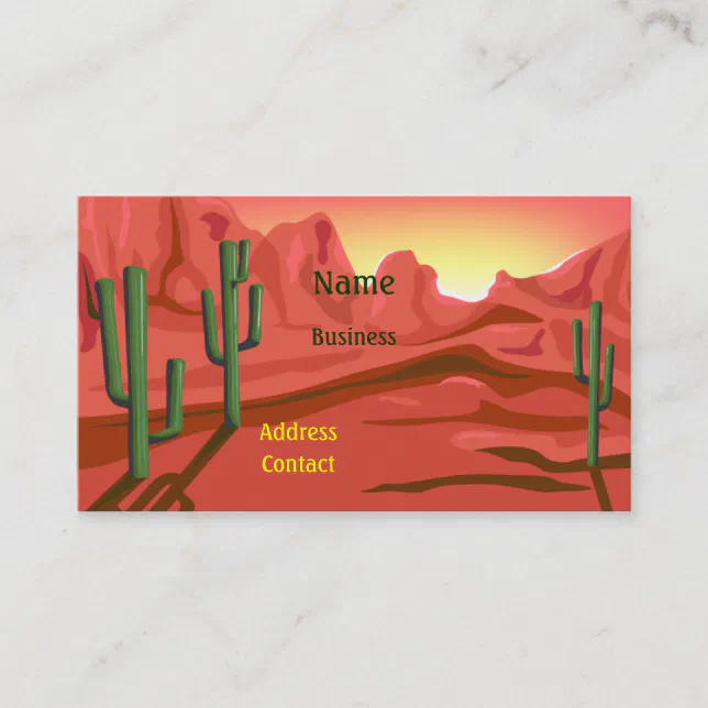 Desert Sunset Red Rock Business Card | Zazzle