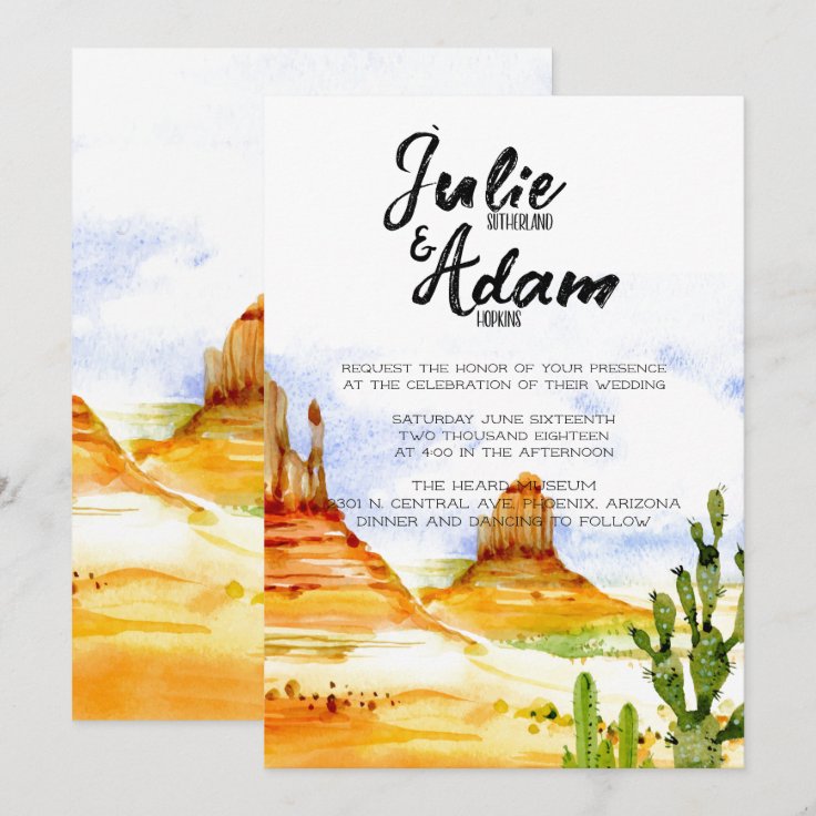Desert Wedding Invitation | Zazzle