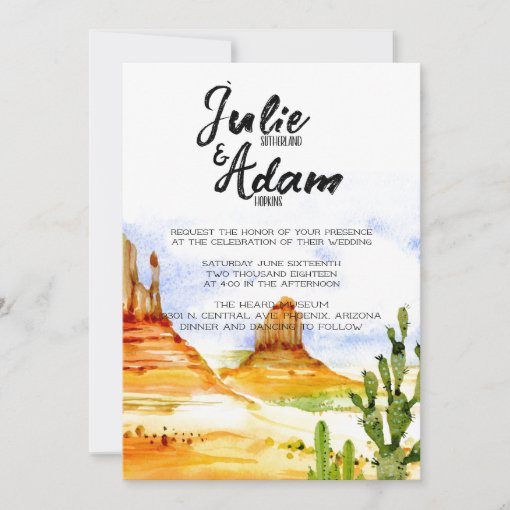 Desert Wedding Invitation | Zazzle