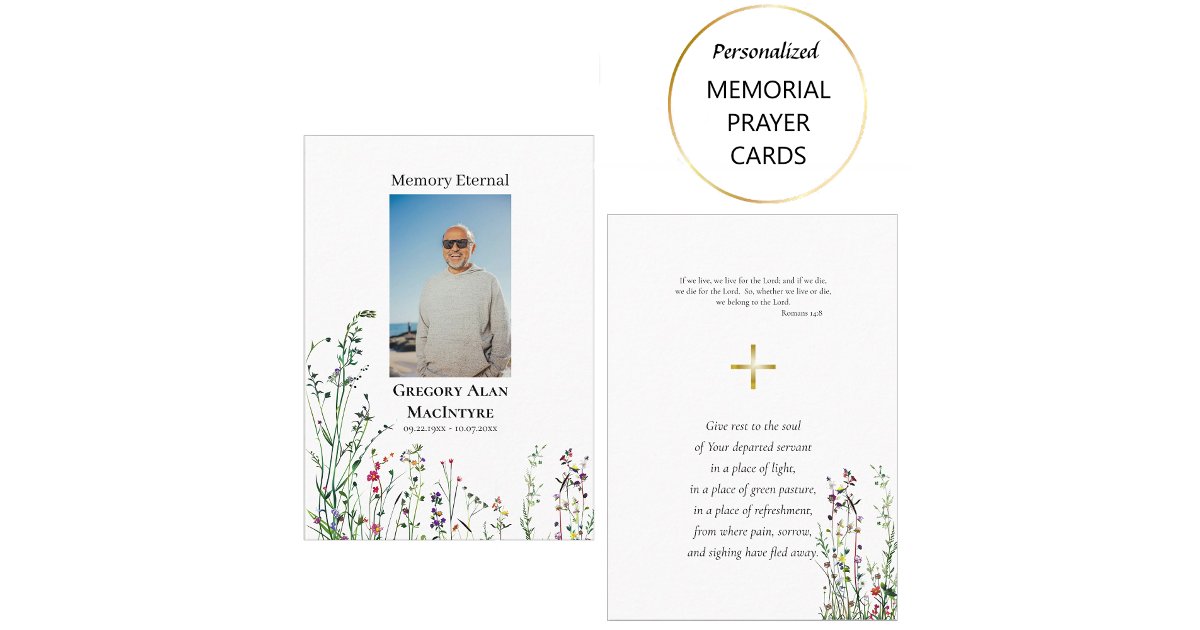 Desert Wildflowers Orthodox Funeral Prayer Card | Zazzle