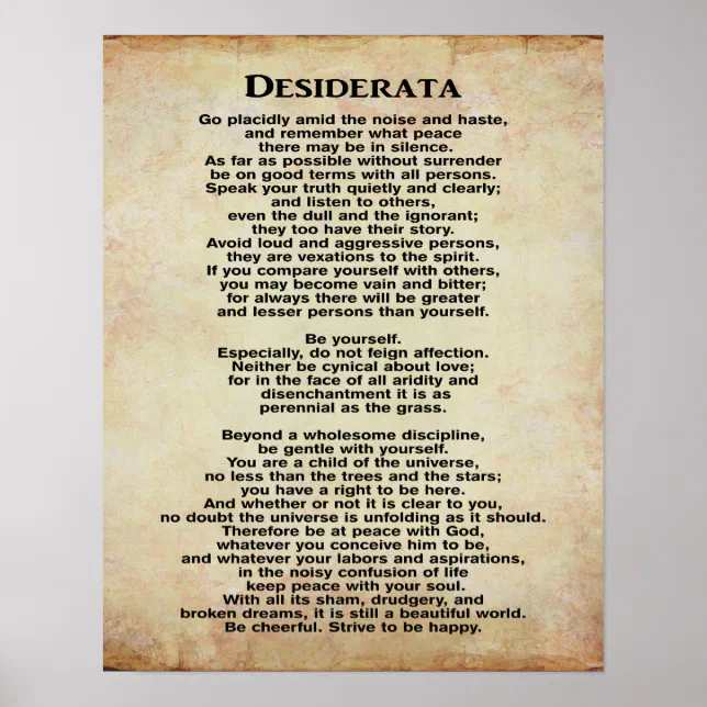 Desiderata 11 x 14 Art Print | Zazzle