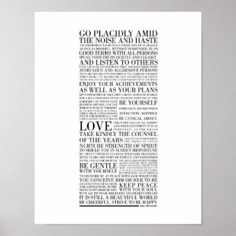 Desiderata by Max Ehrmann Poster | Zazzle