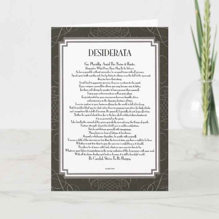 DESIDERATA Card | Zazzle.com