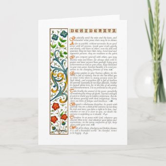 DESIDERATA Card | Zazzle