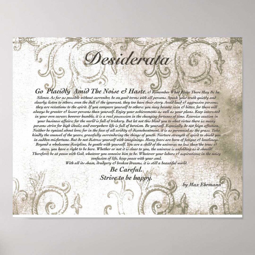 DESIDERATA Careful Vampire Watermark Design Poster | Zazzle