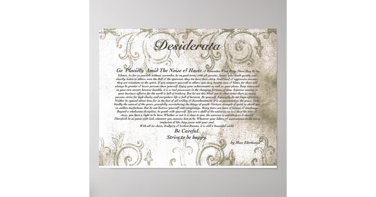 DESIDERATA Careful Vampire Watermark Design Poster | Zazzle