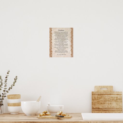 Desiderata "desired things" parchment floral poster | Zazzle