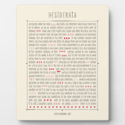 Desiderata Inspirational Poem Plaque | Zazzle