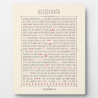 Desiderata Inspirational Poem Plaque | Zazzle