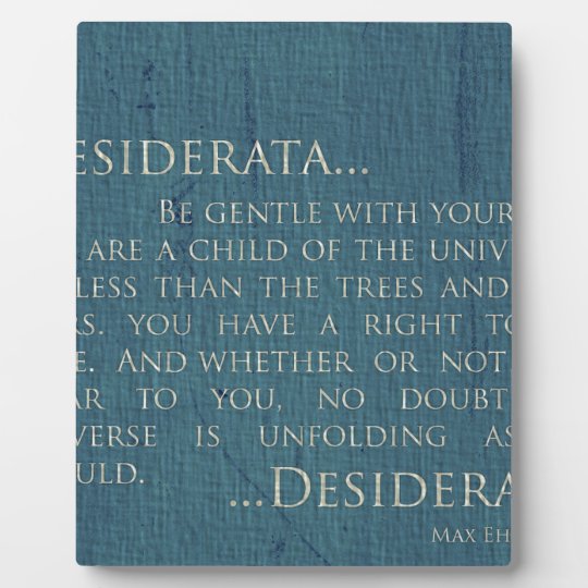 Desiderata On Canvas Plaque | Zazzle.com