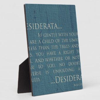 Desiderata On Canvas Plaque | Zazzle