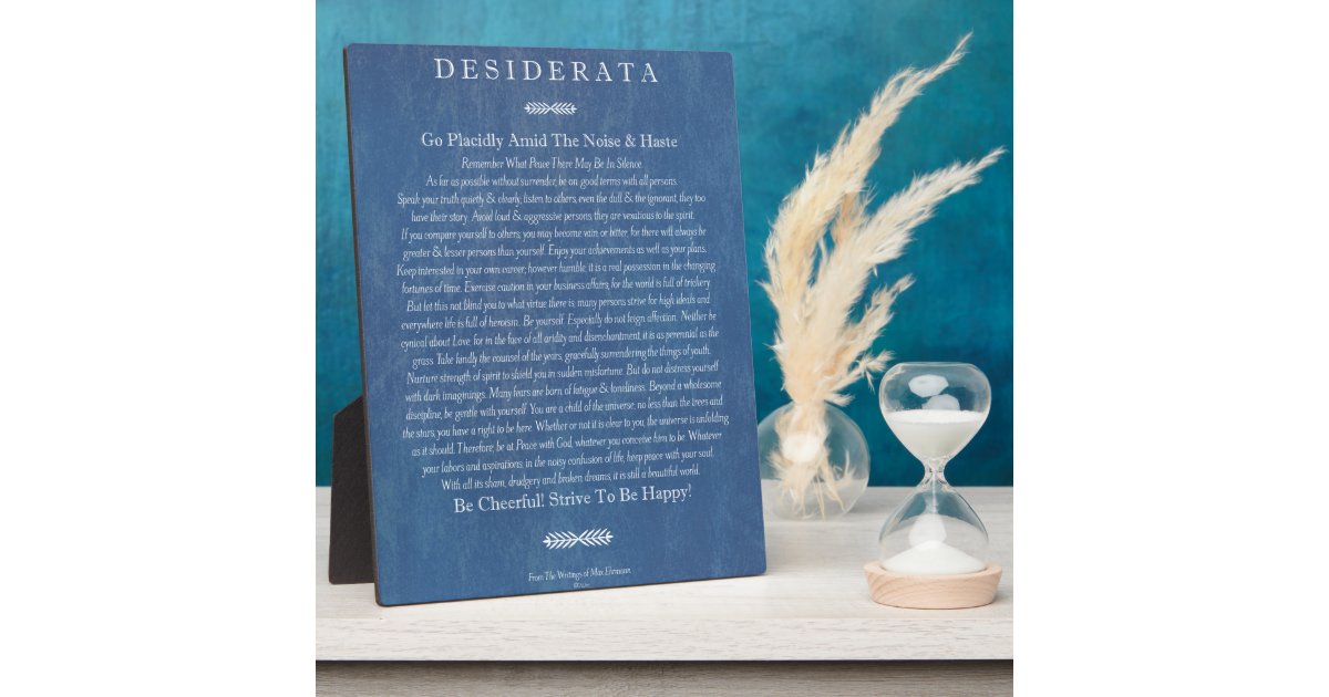 Desiderata on Denim Plaque | Zazzle