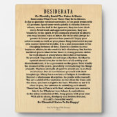 Desiderata on Rustic Wood Plank Plaque | Zazzle