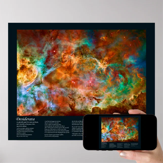 Desiderata Poem - Carina Nebula in Argo Navis Poster | Zazzle