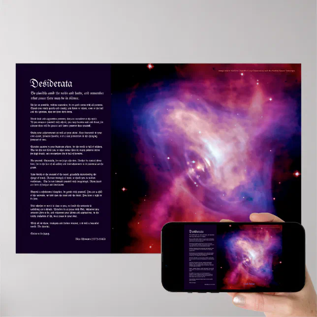 Desiderata Poem - Crab Pulsar Time Lapse Poster | Zazzle