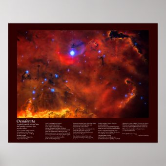 Desiderata Poem - Emission Nebula in Puppis Poster | Zazzle