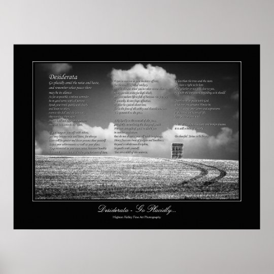 Desiderata Poem - Go Placidly Poster | Zazzle.com