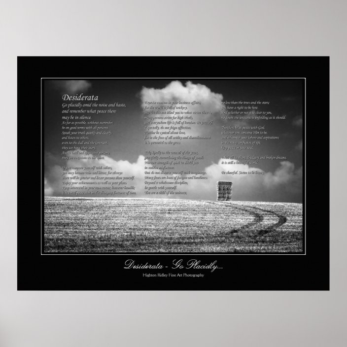 Desiderata Poem - Go Placidly Poster | Zazzle.com
