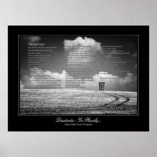 Desiderata Poem - Go Placidly Poster | Zazzle