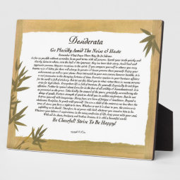 Desiderata Poem on Bamboo Plaque | Zazzle