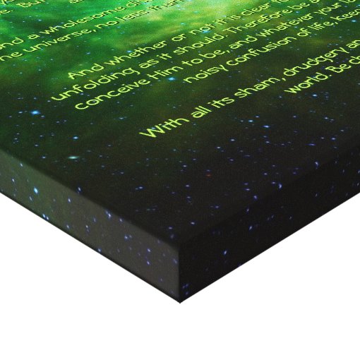 Desiderata Poem - Wreath Nebula, Milky Way Canvas Print | Zazzle