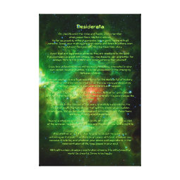 Desiderata Poem - Wreath Nebula, Milky Way Canvas Print | Zazzle