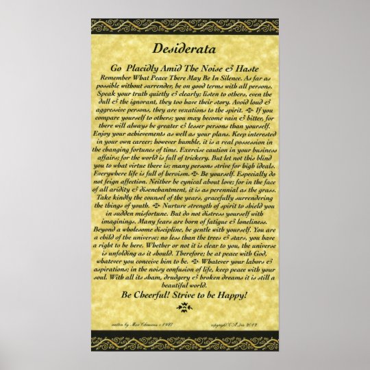 DESIDERATA Poster | Zazzle.com