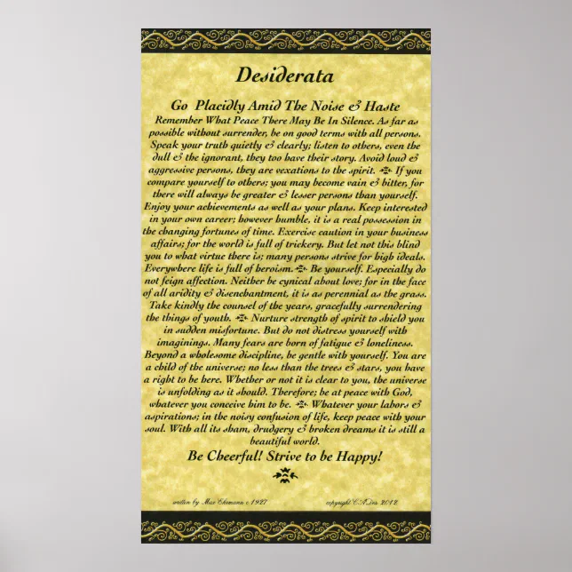 DESIDERATA Poster | Zazzle