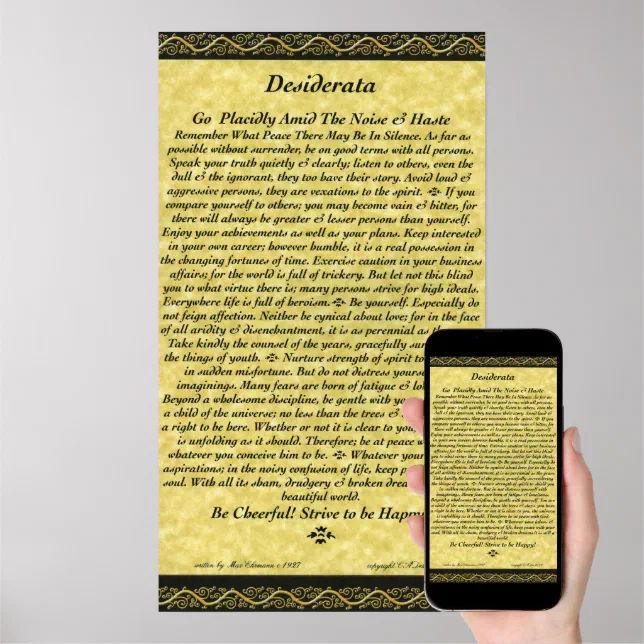DESIDERATA Poster | Zazzle