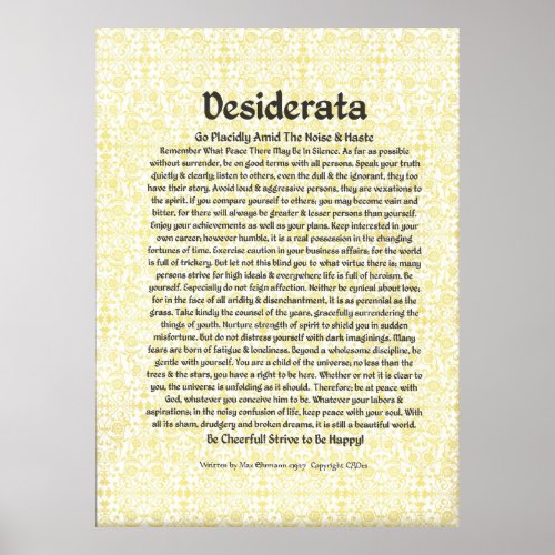 DESIDERATA POSTER BY MAX EHRMANN MANY SIZES | Gabriel Angel Design