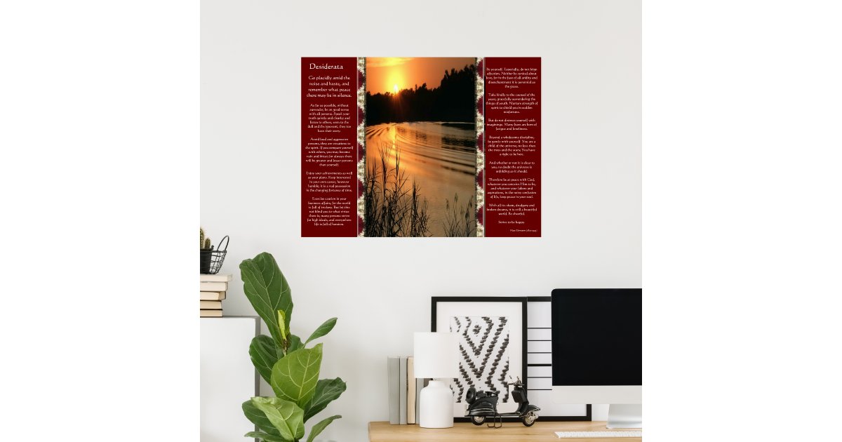 Desiderata Sunset Reflection Poster | Zazzle