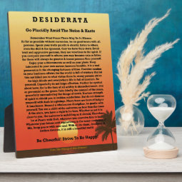 Desiderata Tropical Sunset Plaque | Zazzle