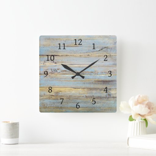 Design 111 Wood look Square Wall Clock | Zazzle