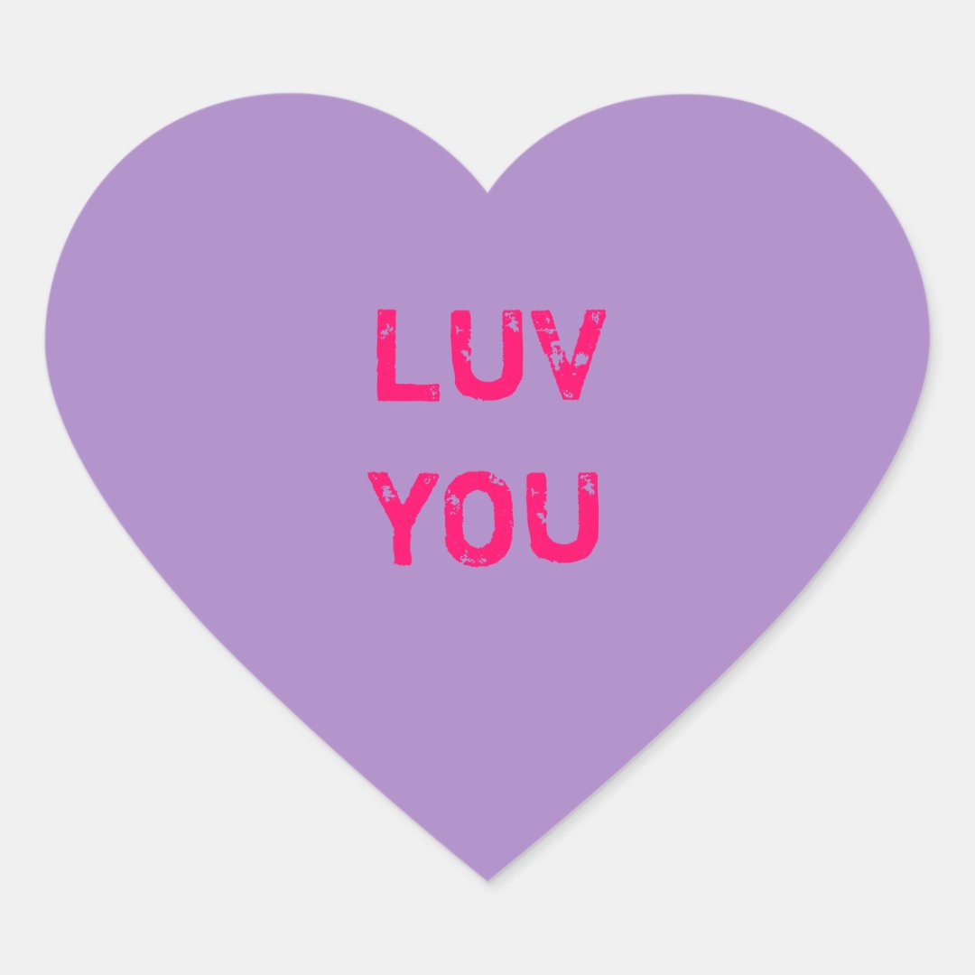 Design a Purple Conversation Heart Sticker | Zazzle