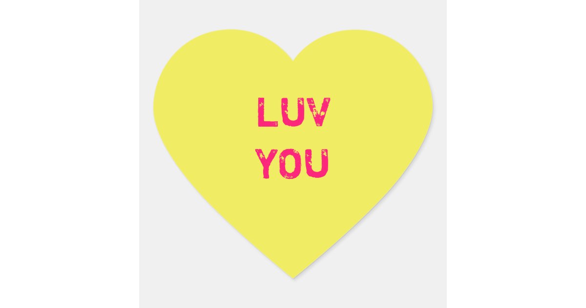 Design a Yellow Conversation Heart Sticker | Zazzle