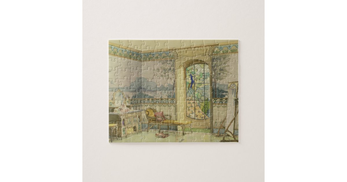 Design for a Bathroom, from 'Interieurs Modernes', Jigsaw Puzzle | Zazzle