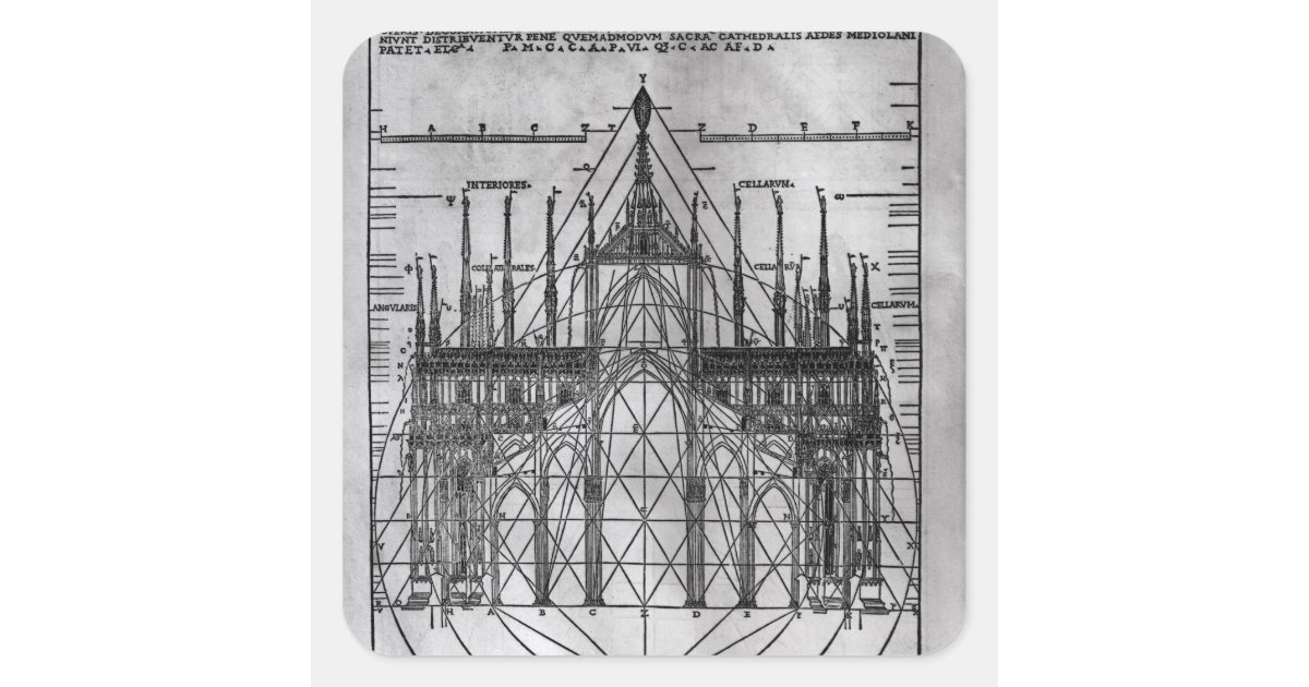 Design for Milan Cathedral Square Sticker | Zazzle