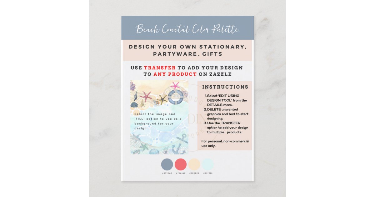 Design Own Beach Coastal Nautical Flyer | Zazzle