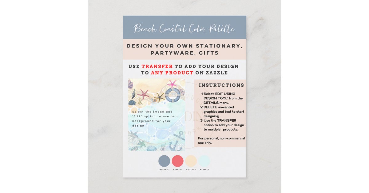 Design Own Beach Coastal Nautical Postcard | Zazzle