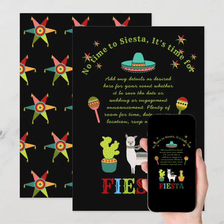 Design Own FIESTA Folk Art Wedding Bridal Shower Invitation | Zazzle