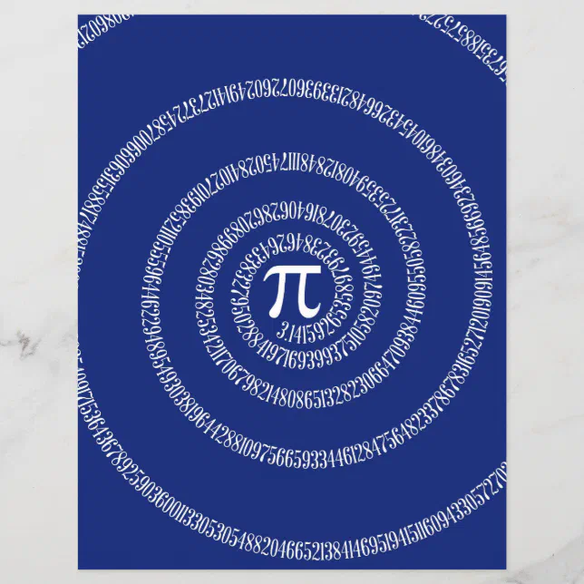 Design Spiral for Pi on Navy Blue Flyer | Zazzle