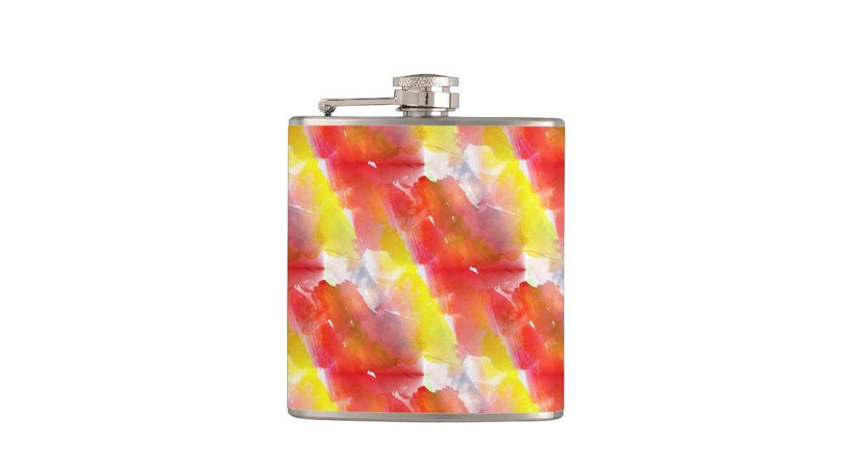 Design texture watercolor background hip flask | Zazzle