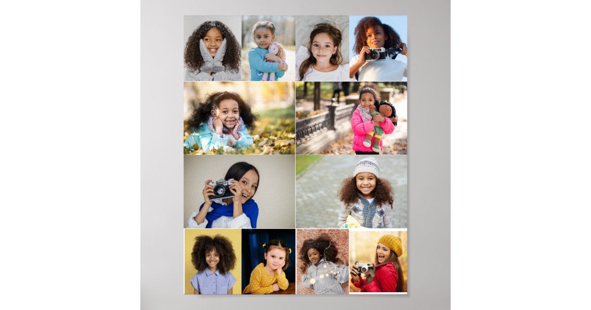 Design Your Own 12 Photo Collage Poster | Zazzle
