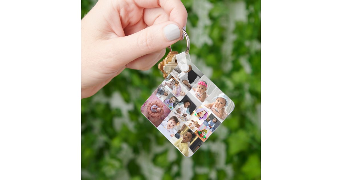 Design Your Own 15 Photo Collage Keychain | Zazzle