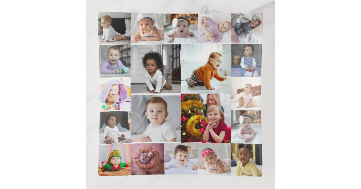 Design Your Own 20 Photo Collage Trinket Tray | Zazzle