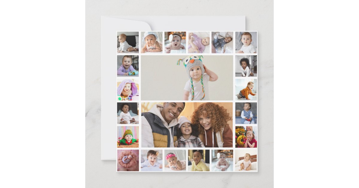Design Your Own 22 Photo Collage Card | Zazzle