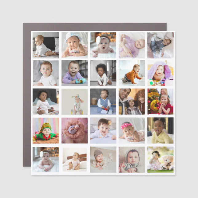 Design Your Own 25 Photo Collage Car Magnet | Zazzle