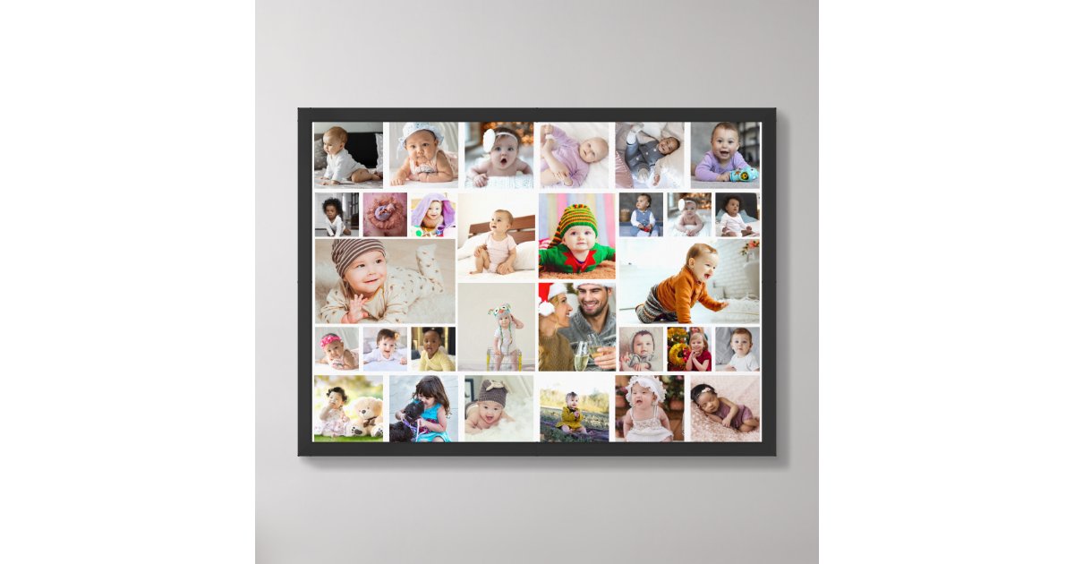 Design Your Own 30 Photo Collage Framed Art | Zazzle