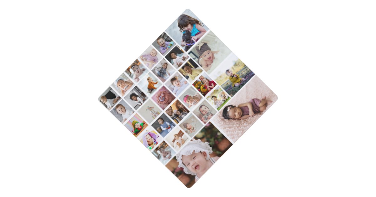 Design Your Own 30 Photo Collage Graduation Cap Topper | Zazzle