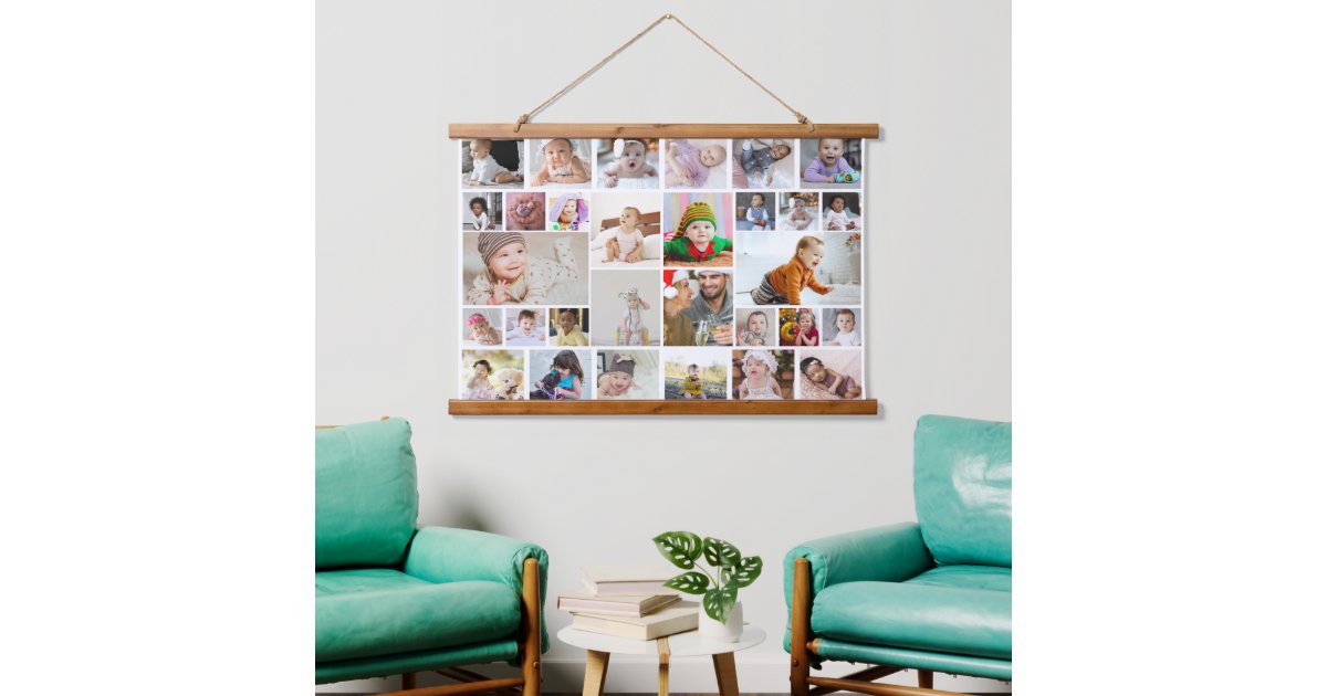 Design Your Own 30 Photo Collage Hanging Tapestry | Zazzle